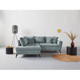 Inosign Ecksofa Lörby L-Form, Belastbarkeit bis 140kg pro Sitzplatz, auch mit Aqua clean-Bezug, blau|grau