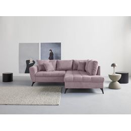 Inosign Ecksofa Lörby, Belastbarkeit bis 140kg pro Sitzplatz, auch mit Aqua clean-Bezug, rosa