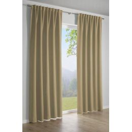 Gardine Schal mit Gardinenband Dimout, Gardinia, verdeckte Schlaufen (1 St), verdunkelnd, Stoff Dimout, beige