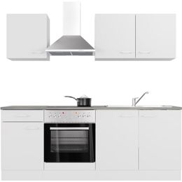 Flex-Well Küche Lucca, wahlw. mit E-Geräten, Breite 210 cm, viele Farbvarianten erhältlich, weiß