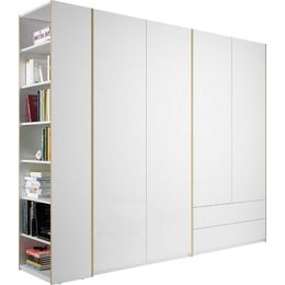 Müllermöbel Müller SMALL LIVING Drehtürenschrank Modular Plus Variante 8 2 Schubladen, Anbauregal wahlweise links oder rechts montierbar, weiß