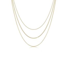 Elli Gliederkette Basic Layer Lagen Look Trend Blogger 925 Silber, goldfarben