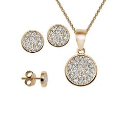 Firetti Schmuckset Multipack Schmuck Geschenk Silber 925 Halskette Ohrschmuck (Set, 4-tlg), mit Zirkonia (synth), goldfarben|weiß