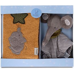 Sterntaler® Schmusetuch Geschenk-Set Elefant Eddy, (Set, 2-tlg), bunt