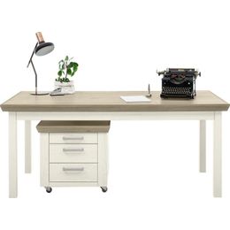 set one by Musterring Büromöbel-Set York, (2-St., bestehend aus Schreibtisch und Rollcontainer), Tisch Breite 180 cm, weiß