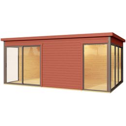 Lasita Maja Gartenhaus DOMEO 3 SCHWEDENROT/ANTHRAZIT, BxT: 528,4x341,5 cm, (Set), Fundamentmass 5088 x 3219, Schwedenrot, rot