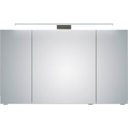 Saphir Spiegelschrank 6005 Sprint Badschrank, 3 Spiegeltüren, 6 Einlegeböden, 120 cm breit inkl. LED-Beleuchtung, Türdämpfer, Schalter-/Steckdosenkombination, braun