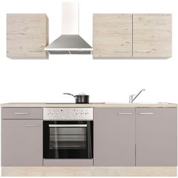 Flex-Well Küche Riva, wahlw. mit E-Geräten, Breite 210 cm, viele Farbvarianten erhältlich, grau