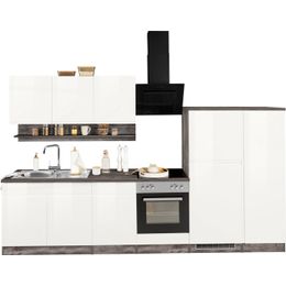 Kochstation Küche KS-Virginia, Breite 320 cm, wahlweise mit E-Geräten, weiß
