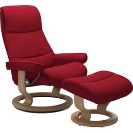 stressless® Relaxsessel View, mit Classic Base, Größe S,Gestell Eiche, rot