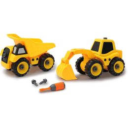 Jamara Spielzeug-Traktor Baufahrzeuge 9 in 1, (Set, 46-tlg), gelb