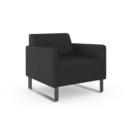 Machalke® Sessel single, Ledersessel mit Metallkufen, schwarz