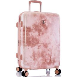 Heys Hartschalen-Trolley Tie-Dye pink, 66 cm, 4 Rollen, Reisegepäck Koffer mittel groß TSA Schloss Volumenerweiterung, rosa
