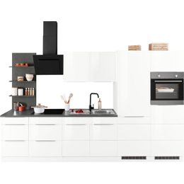 Kochstation Küchenzeile KS-Brindisi, mit E-Geräten, Breite 330 cm, weiß