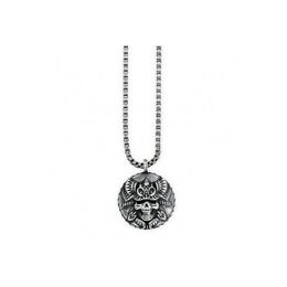 CAI CAÏ Kette mit Anhänger 925/- Sterling Silber oxidiert Münze, grau|silberfarben