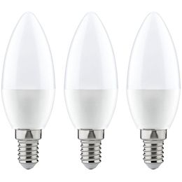 Paulmann LED-Leuchtmittel Kerze 4W E14 230V Warmweiß 3er-Pack, E14, 3 St., Warmweiß, weiß