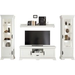 Home Affaire Wohnzimmer-Set Royal, (4-St., bestehend aus 2 Vitrinen, 1 Lowboard und 1 Wandboard), exclusiv Design im Landhausstil, weiß