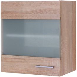 Flex-Well Glashängeschrank Samoa (B x H x T) 50 x 54,8 x 32 cm, mit Stollenglastüren, beige|weiß