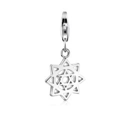 NENALINA Charm-Einhänger Anhänger Herzchakra Symbol Yoga 925 Silber, silberfarben