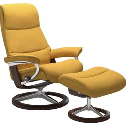 stressless® Relaxsessel View (Set, Relaxsessel mit Hocker), mit Signature Base, Größe M,Gestell Braun, gelb