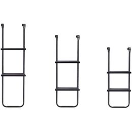 Plum Trampolinleiter Trampolin Leiter, höhenverstellbar, höhenverstellbar, schwarz|silberfarben