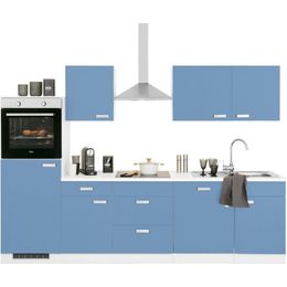 Wiho-Küchen wiho Küchen Küchenzeile Husum, mit E-Geräten, Breite 280 cm, blau|weiß