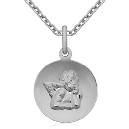 Firetti Kette mit Anhänger Schmuck Geschenk Silber 925 Halsschmuck Halskette Ankerkette Engel, Made in Germany, silberfarben