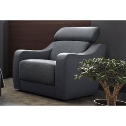 exxpo - sofa fashion Sessel Happy, inklusive Kopf- bzw. Rückenverstellung, grau