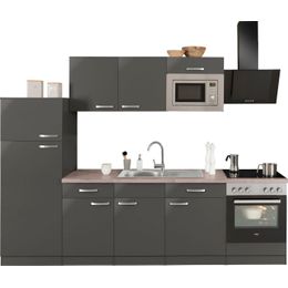 Wiho-Küchen wiho Küchen Küchenzeile Kansas, mit E-Geräten, Breite 280 cm, grau