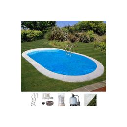 GRE Ovalpool Moorea (Set), BxLxH: 400x800x150 cm, blau