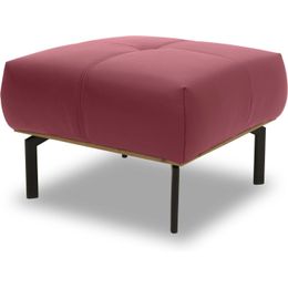 DOMO collection Hocker, Wahlweise mit oder ohne Kranz in Wildeiche-Optik, rot