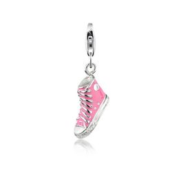NENALINA Charm-Einhänger Anhänger Turnschuh Sneaker Emaille 925 Silber, rosa