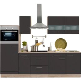 Optifit Küchenzeile Kalmar, mit E-Geräten, Breite 270 cm, grau