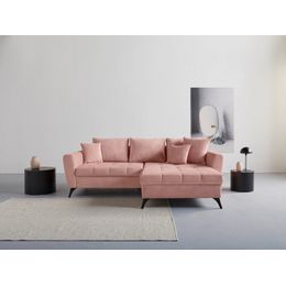 Inosign Ecksofa Lörby, Belastbarkeit bis 140kg pro Sitzplatz, auch mit Aqua clean-Bezug, rosa