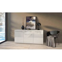 Places of Style Kommode Piano, Hochglanz UV lackiert, Soft-Close Funktion, beige|grau