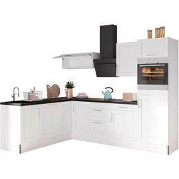 Optifit Küche Ahus, 200 x 270 cm breit, wahlweise mit E-Geräten, Soft Close Funktion, schwarz|weiß