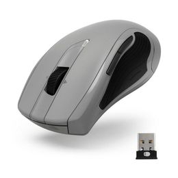 Hama Computermaus kabellos für Rechtshänder, 7 Tasten Laserfunkmaus Maus (Funk, PC Office Maus, programmierbare Browser Tasten, DPI, USB Empfänger), beige|grau