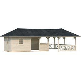 Palmako Holzpavillon Bianca 33,2 m² Set 1, mit 11 Seitenteilen, BxTxH: 876x588x323 cm, beige