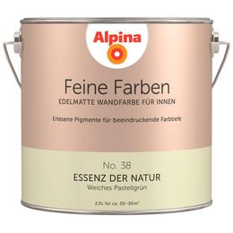 Alpina Wand- und Deckenfarbe Feine Farben No. 38 Essenz der Natur, Weiches Pastellgrün, edelmatt, 2,5 Liter, grün