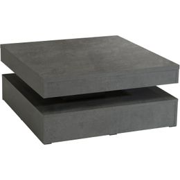 FORTE Couchtisch, mit Funktion, drehbare Tischplatte, Breite ca. 78x78 cm, grau