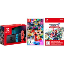 Nintendo Switch, inkl. Mario Kart 8 Deluxe und Booster-Streckenpass, blau|bunt|rot