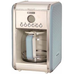 Ariete Filterkaffeemaschine Vintage 1342, blau, 1,5l Kaffeekanne, Permanentfilter, Startzeit Kaffeezubereitung programmierbar, blau|silberfarben|weiß