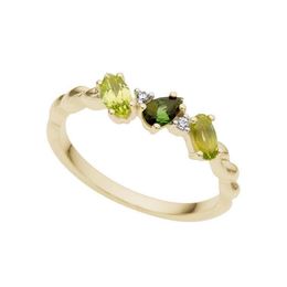 Firetti Diamantring Schmuck Geschenk Gold 333 Damenring Goldring Diamant, mit Turmalin, Peridot - mit Brillanten, gelb|goldfarben|grün
