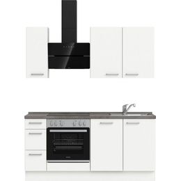 nobilia® elements Küchenzeile "elements premium", vormontiert, Ausrichtung wählbar, Breite 180 cm, ohne E-Geräte, grau|weiß