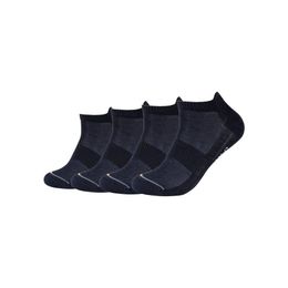 Camano Sneakersocken (Packung, 4-Paar) Ferse und Zehen mit Micro-Plüsch, blau