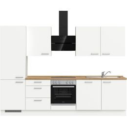 nobilia® elements Küchenzeile "elements premium", vormontiert, Ausrichtung wählbar, Breite 300 cm, ohne E-Geräte, weiß