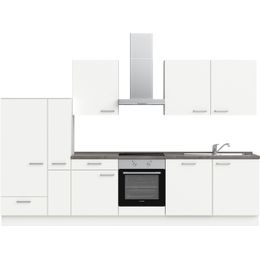 nobilia® elements Küchenzeile "elements basic", vormontiert, Ausrichtung wählbar, Breite 330 cm, ohne E-Geräte, grau|weiß