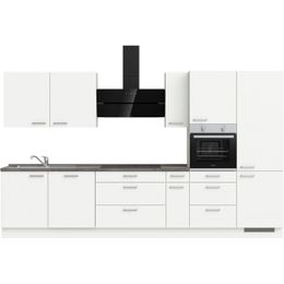 nobilia® elements Küchenzeile "elements premium", vormontiert, Ausrichtung wählbar, Breite 360 cm, ohne E-Geräte, grau|weiß