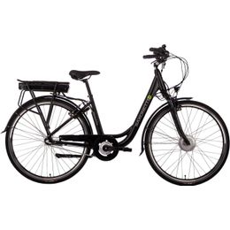 SAXONETTE E-Bike Advanced Plus, 3 Gang, Nabenschaltung, Frontmotor, 375 Wh Akku, (mit Akku-Ladegerät), Damen E-Bike Cityrad, Rücktrittbremse, integr. Rahmenschloss, Pedelec, schwarz