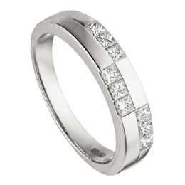 Jobo Fingerring Ring mit 9 Diamanten, 585 Weißgold, silberfarben|weiß